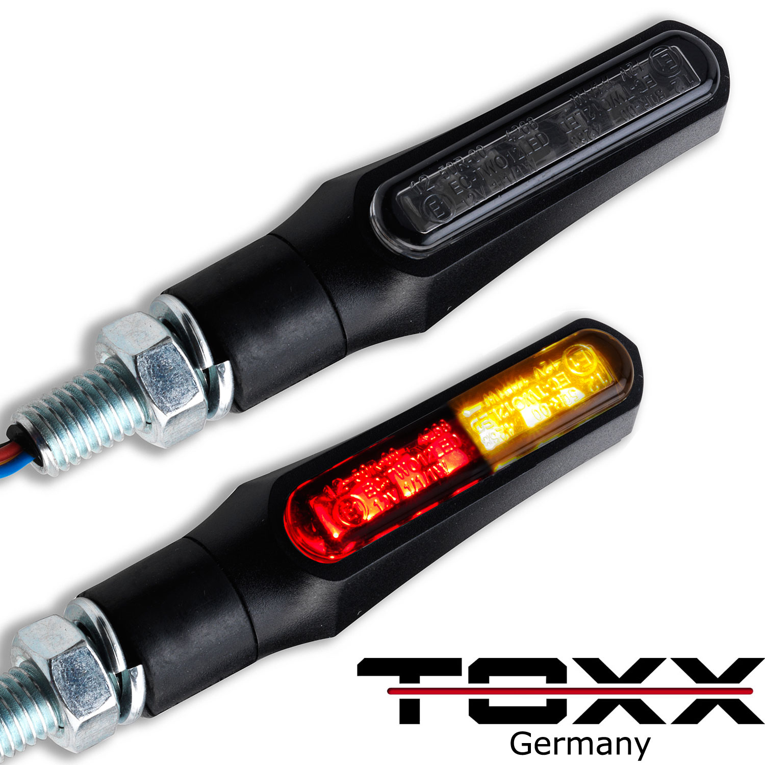 ToXx 3in1 LED Rücklicht Blinker Shark X1 schwarz getönt | Blinker-/Rücklicht Kombi 3-in-1 ...
